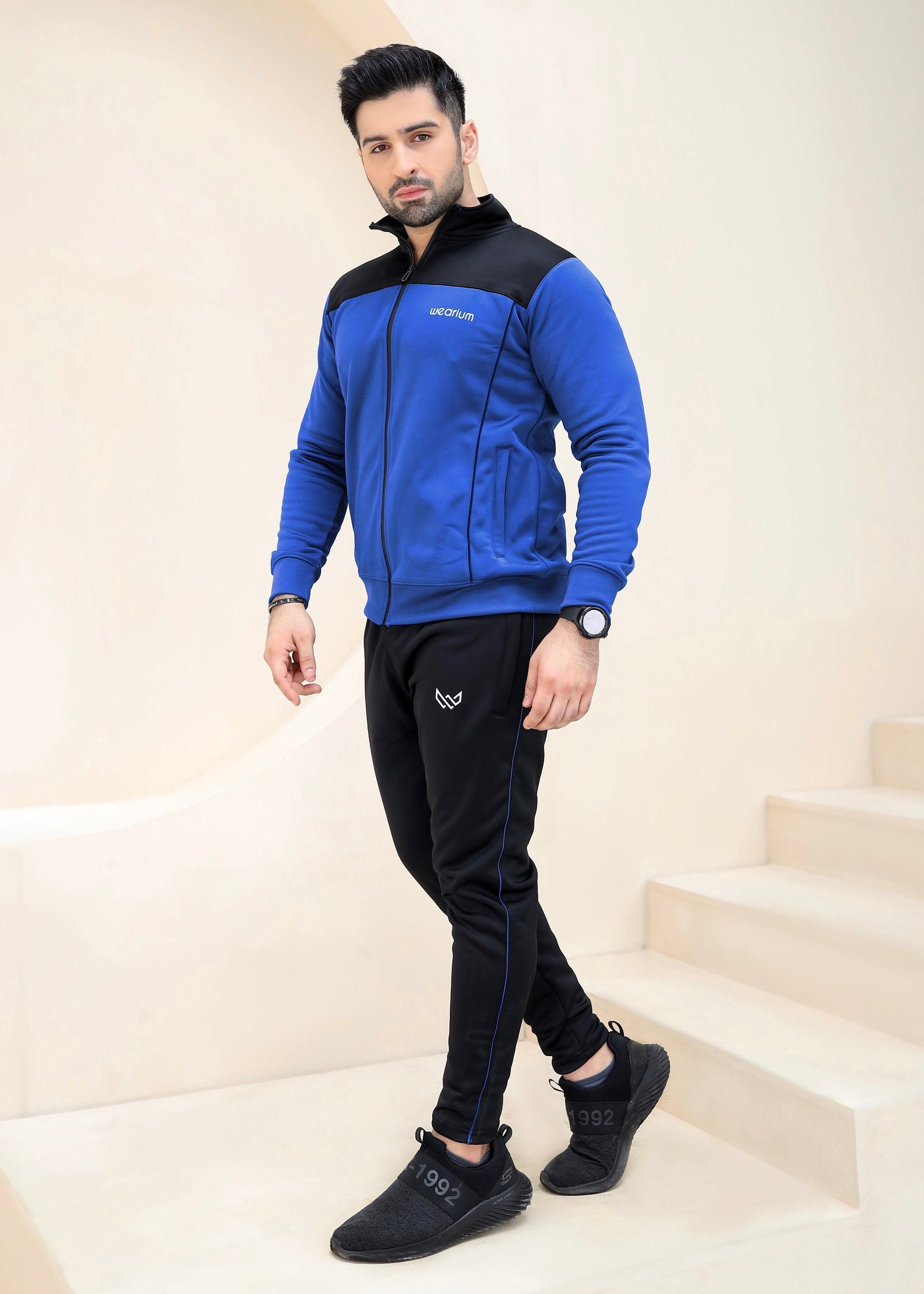 Royal Blue Tracksuit for Men - Winter Tracksuits - Wearium